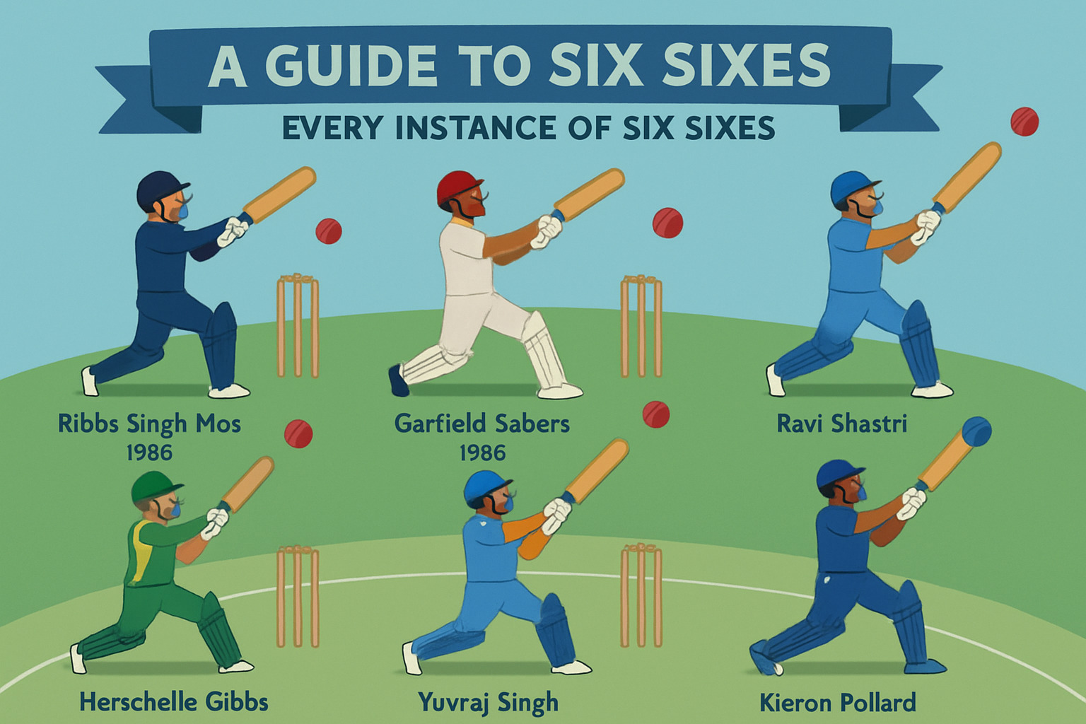 Guide to 6 ball 6 six: Every Instance of Six Sixes - 4rabet cricket